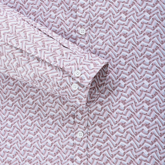 Gavin Paris Premium Quality Mauve Maze Print Men's Full Sleeve Shirt ...